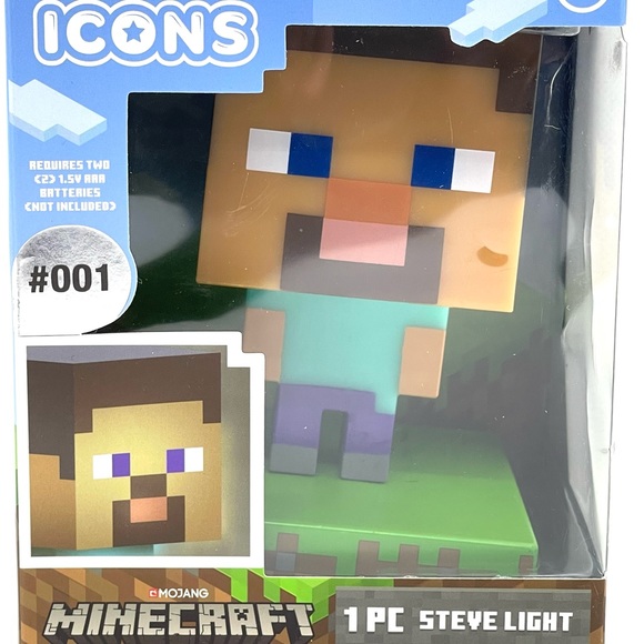 Minecraft | Other | Paladone Minecraft Steve Icon 3d Lamp Nightlight ...